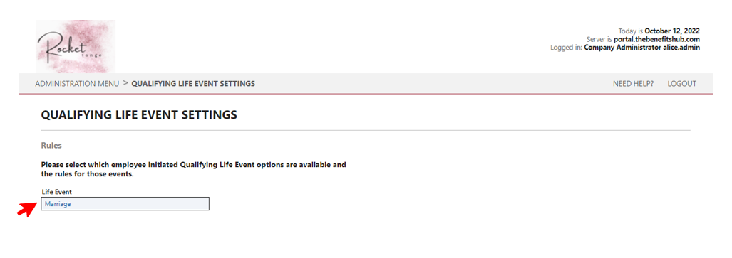 Configuring Qualifying Life Event Settings – LEARNsynx